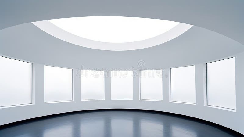 A Large, Wide Open Hall or Room, with a Big Windows and View Stock ...