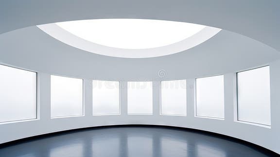 A Large, Wide Open Hall or Room, with a Big Windows and View Stock ...