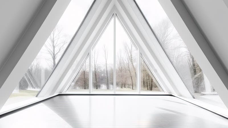 A Large, Wide Open Hall or Room, with a Big Windows and View Stock ...