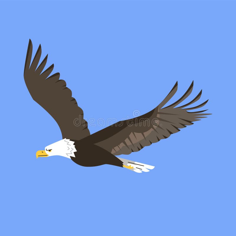 Large Wild Flying Eagle Flat Style, Vector Illustration Stock Vector ...