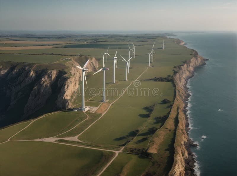 Large Wind Farms on the Green Seashore Generating Energy for Humanity ...
