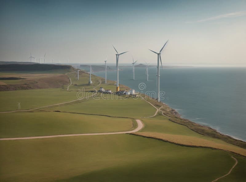 Large Wind Farms on the Green Seashore Generating Energy for Humanity ...