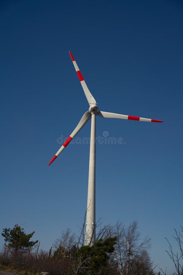 A Large Wind Turbine Stands on a High Mountain Stock Image - Image of ...
