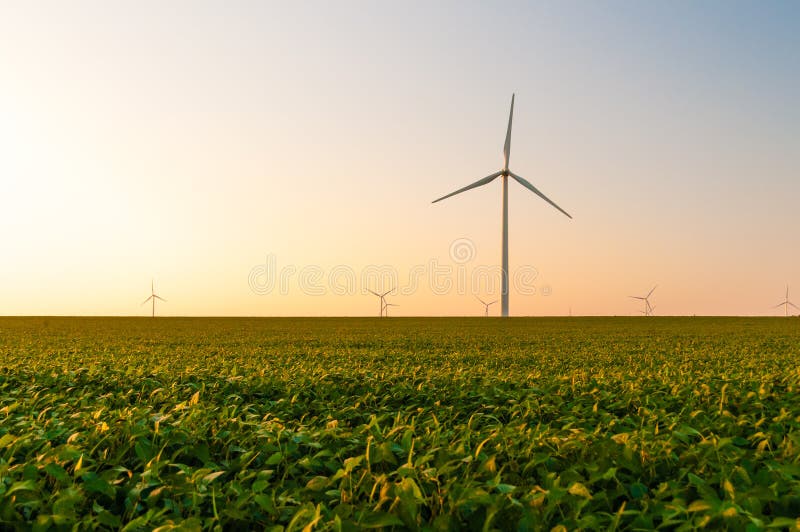 Large Wind Turbines in the Midwest Stock Image - Image of power ...