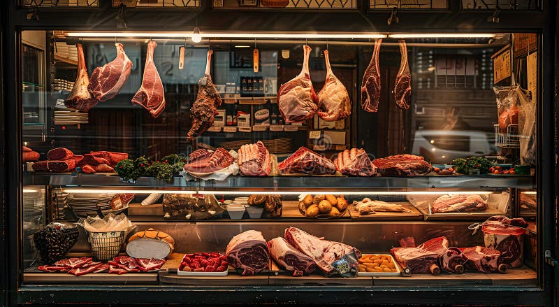 A Large Window Display at a Local Grocery Store Stock Image - Image of ...