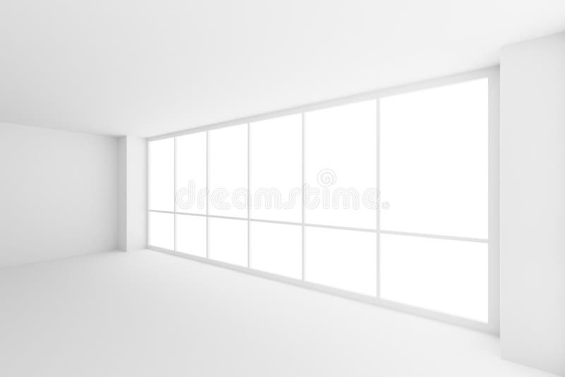Large Window in Empty White Business Office Room Stock Illustration ...
