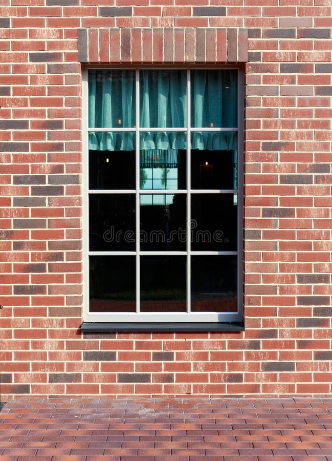 Large Window on the Ground Floor. Red Brick Wall. Beautiful View. White ...