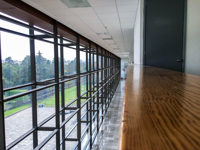 Large Window with a Perspective Stock Photo - Image of hallway, station ...