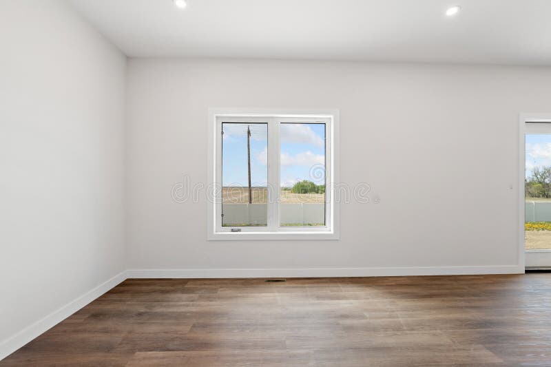 Large Window in a Room with a View of a Field Stock Image - Image of ...