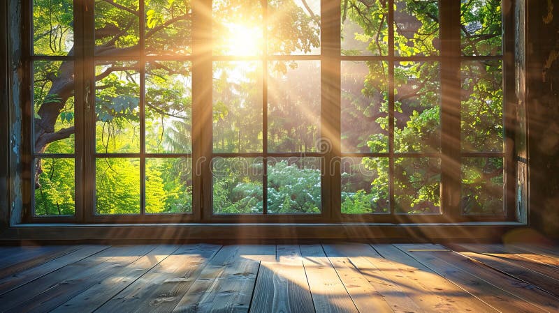 A Large Window with Sunlight Shining through it Stock Image - Image of ...