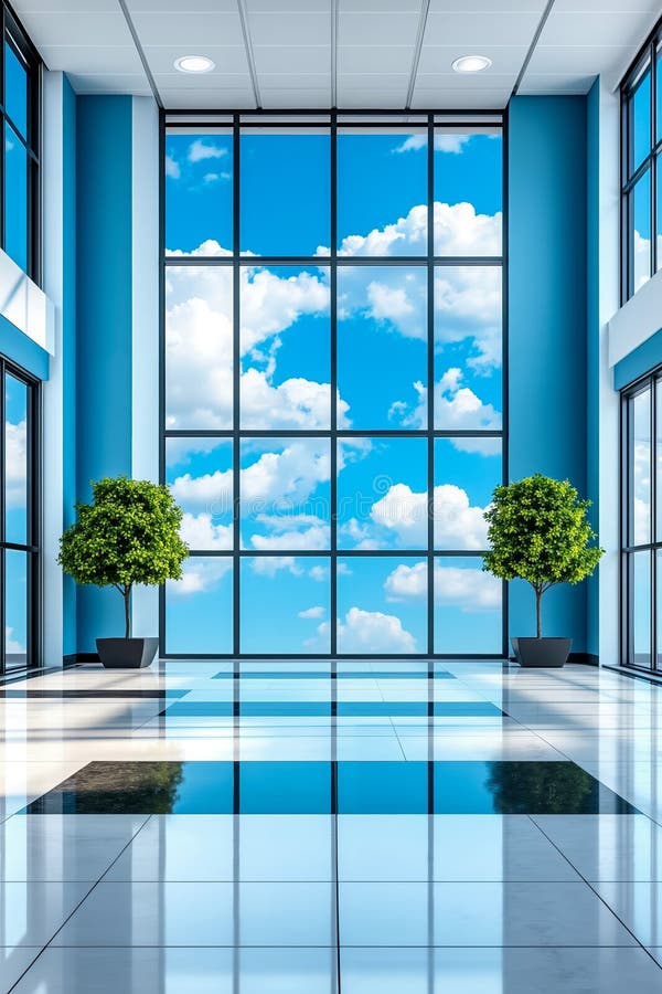 A Large Window with a View of the Sky through it Stock Photo - Image of ...