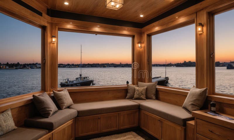 Large Window with View the Water Stock Image - Image of oceanic ...