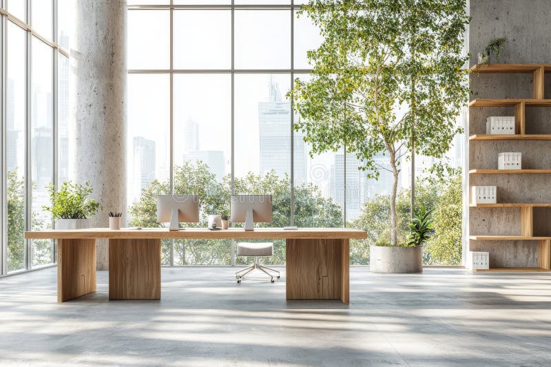 Large Windows and a City View Can Be Seen in this Modern Open Office ...