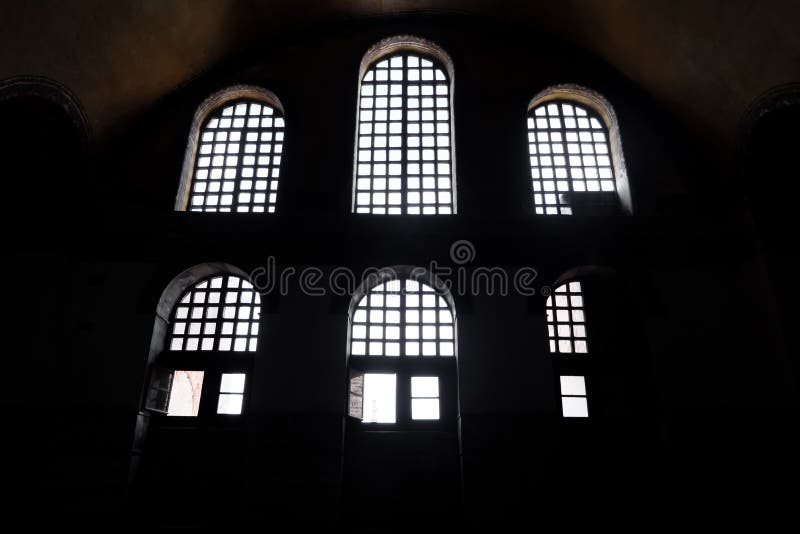 Large Windows of the Hagia Sophia Museum. Inside View Editorial Photo ...