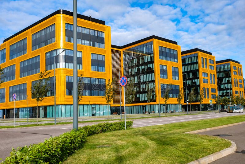 Large Windows of the Modern Building Stock Photo - Image of base ...