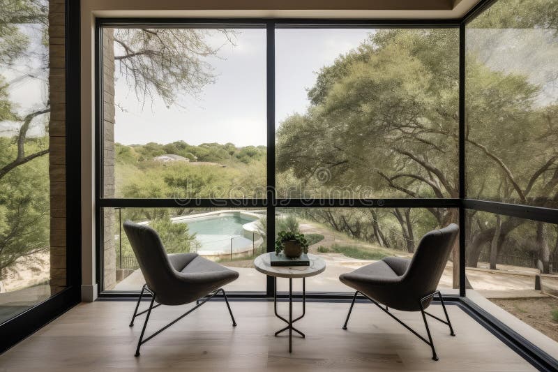 Large Windows with Views of Greenery Make the Home Feel Warm and ...