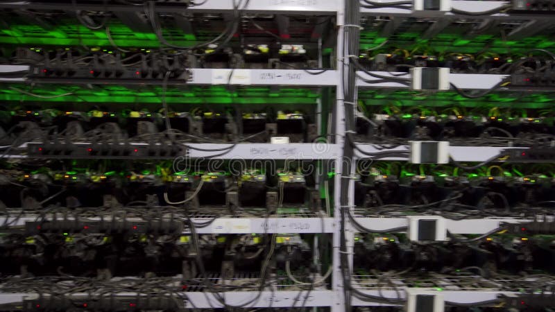 Large Wired Internet Datacenter Storage. Cryptocurrency Mining ...