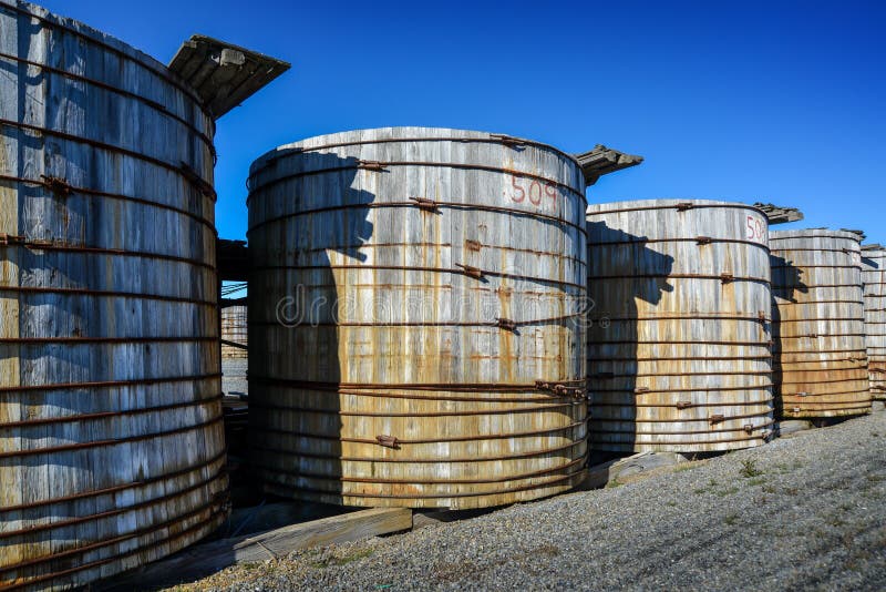 Large Wooden Barrels for Pickling Brine Stock Image - Image of ...