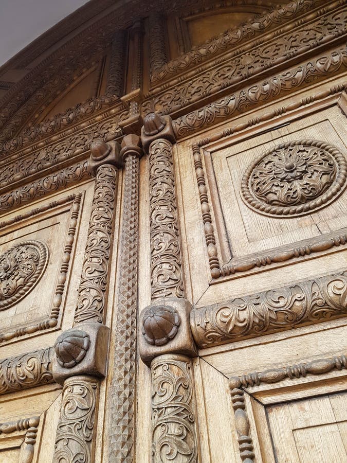 Large Wooden Doors Decorated Stock Photo - Image of interior, patterns ...