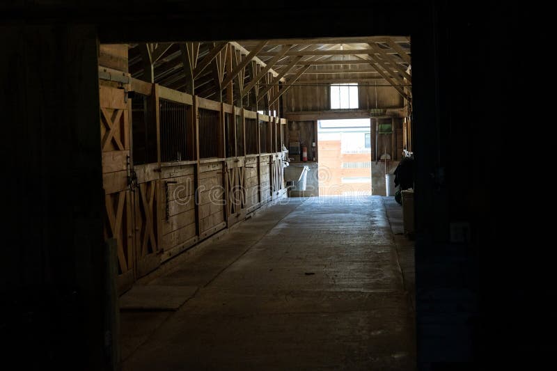 Large wooden empty barn stock photo. Image of symmetry - 281609654