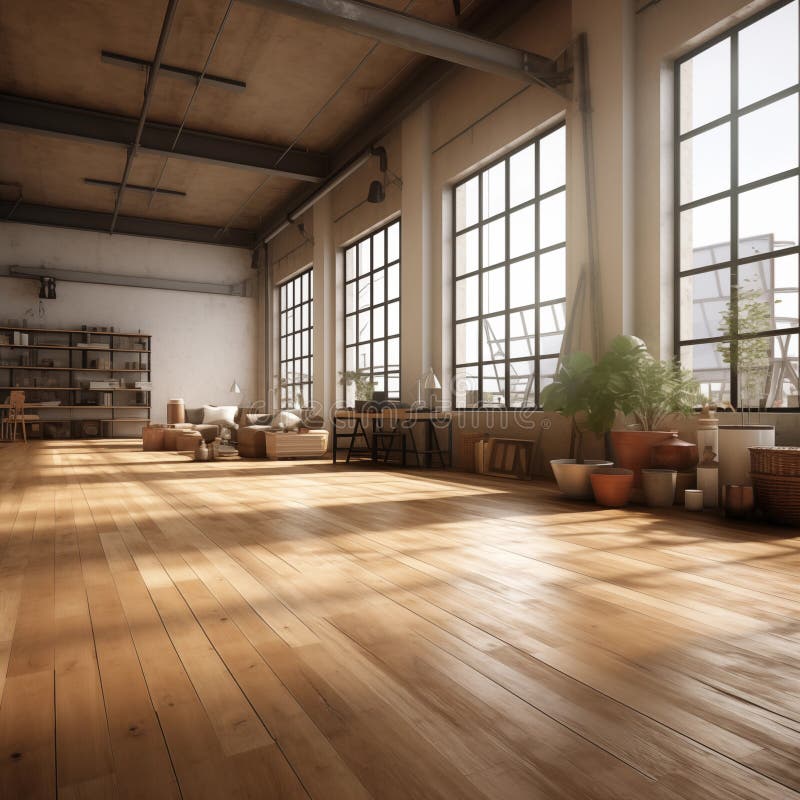 Large Wooden Hall, Minimalist Style Stock Photo - Image of generative ...