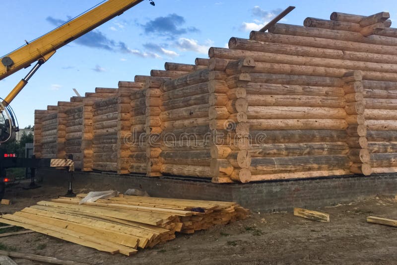 Large Wooden House from a Log House, Details of a Wooden Structure ...