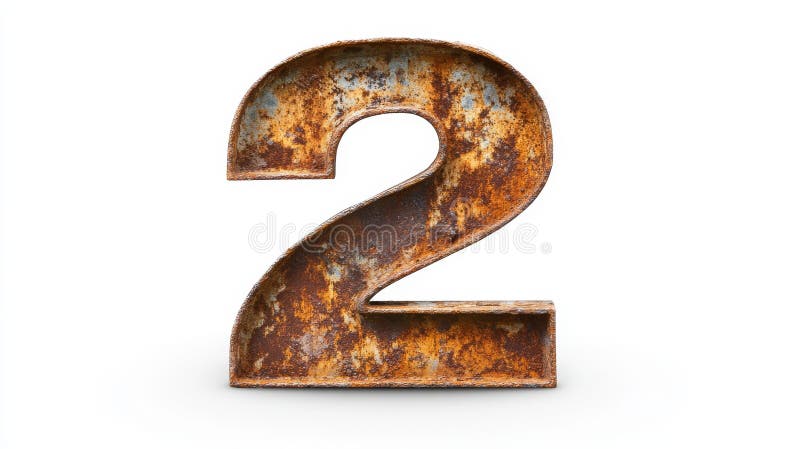 A Large Wooden Numeral Two Displayed on a White Surface Stock Photo ...