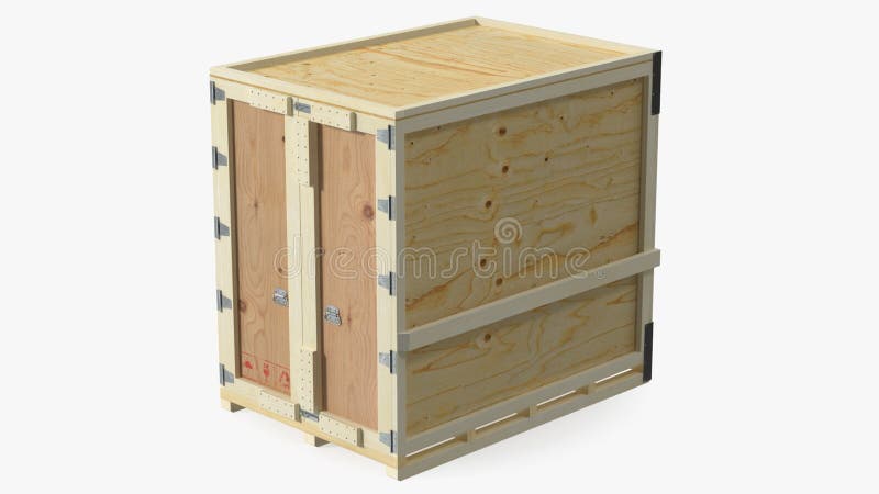 Large Wooden Shipping Crate with Hinged Doors Stock Photo - Image of ...