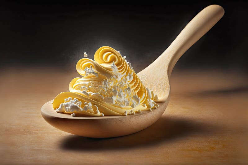 Large Wooden Spoon Filled with Butter Curl Stock Illustration ... Large Wooden Spoon Filled with Butter Curl Stock Illustration ...