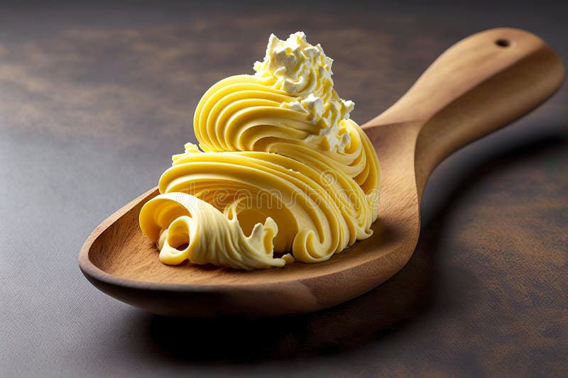 Large Wooden Spoon Filled with Butter Curl Stock Illustration ... Large Wooden Spoon Filled with Butter Curl Stock Illustration ...