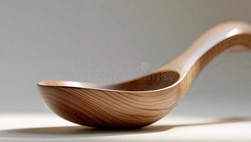 Large Wooden Spoon with Smooth Finish and Ergonomic Design Stock Photo ...