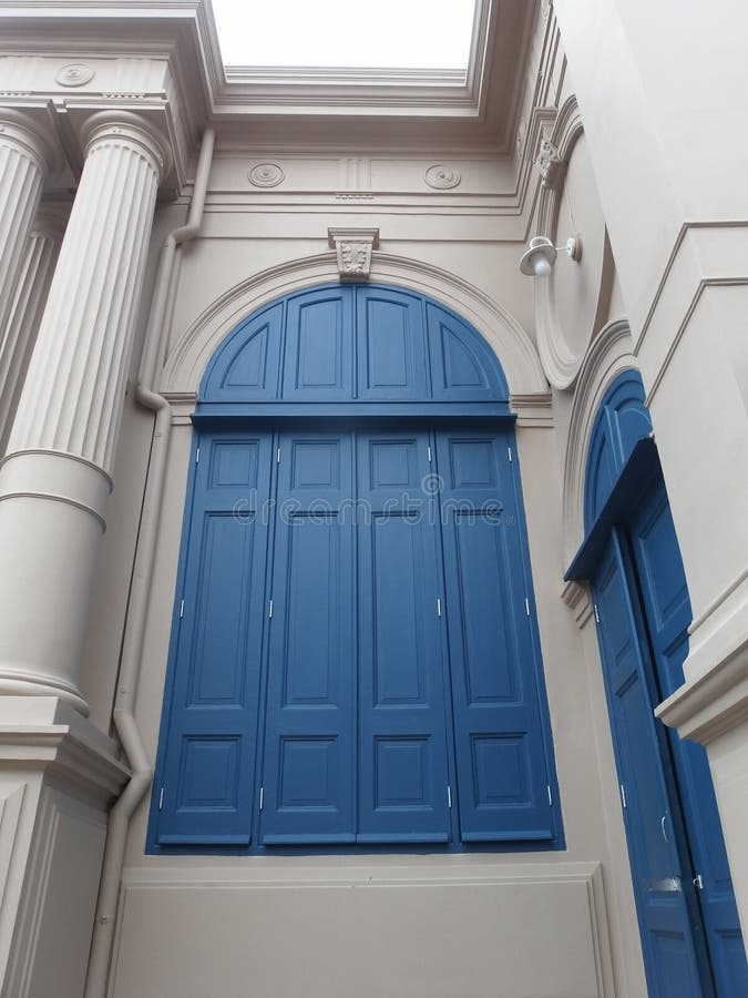 Large Wooden Window Doors, Neoclassical Architecture Stock Photo ...