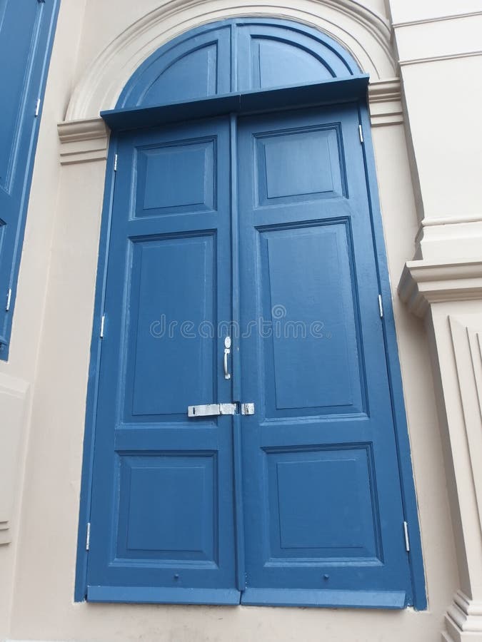 Large Wooden Window Doors, Neoclassical Architecture Stock Photo ...