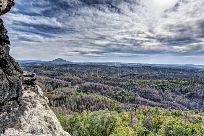 Large Woods and Forests from the Rocks on Cloudy Autumn Stock Photo ...