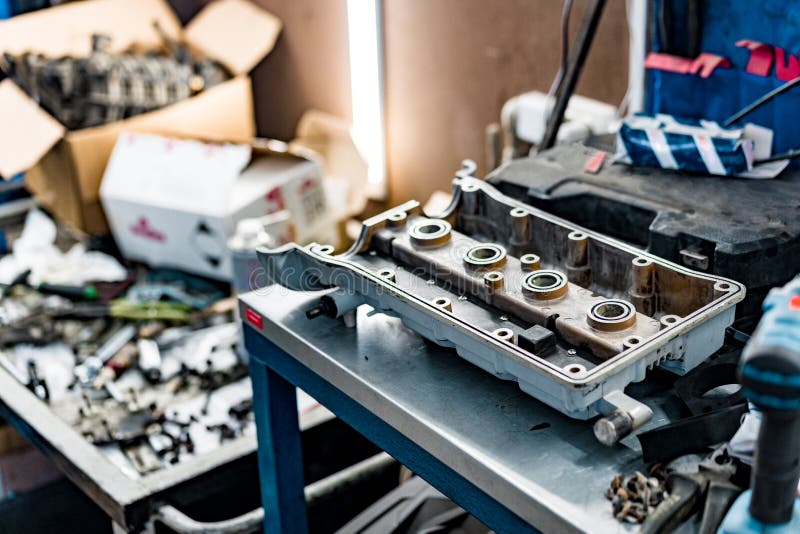 Large Workbench with Tools at Station for Vehicle Technical Servicing ...