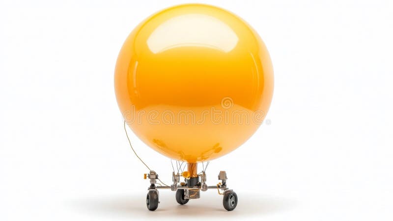 Large Yellow Balloon with Mechanical Propulsion Isolated on White ...