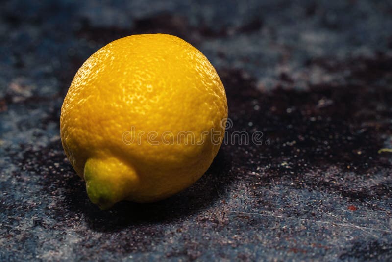 Large Yellow Bright Lemon Lying Lonely on the Table Stock Image - Image ...