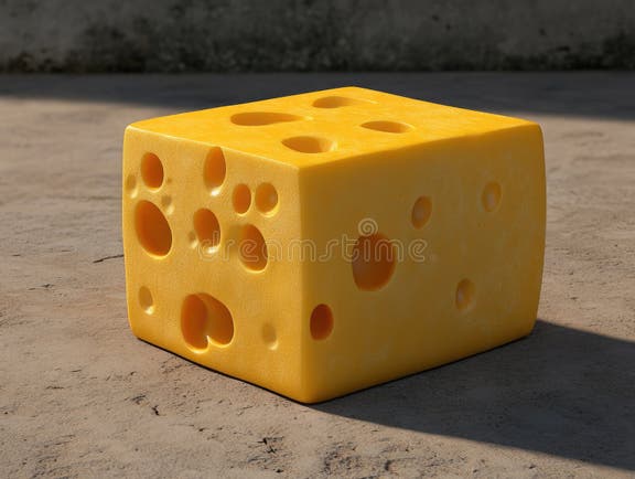 Large Yellow Cheese Cube Sculpture Stock Image - Image of event ...