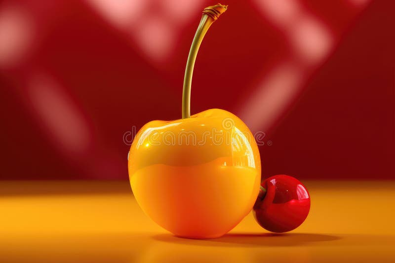 Composition of Yellow and Red Cherries Stock Illustration ...