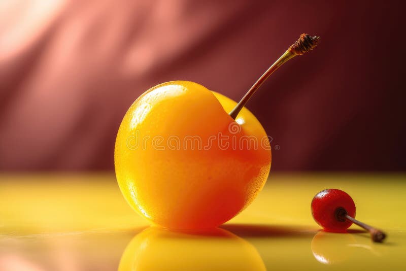 Composition of Yellow and Red Cherries Stock Illustration ...