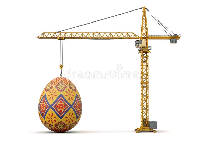 Easter Egg on Construction Crane . Generative AI Stock Illustration ...