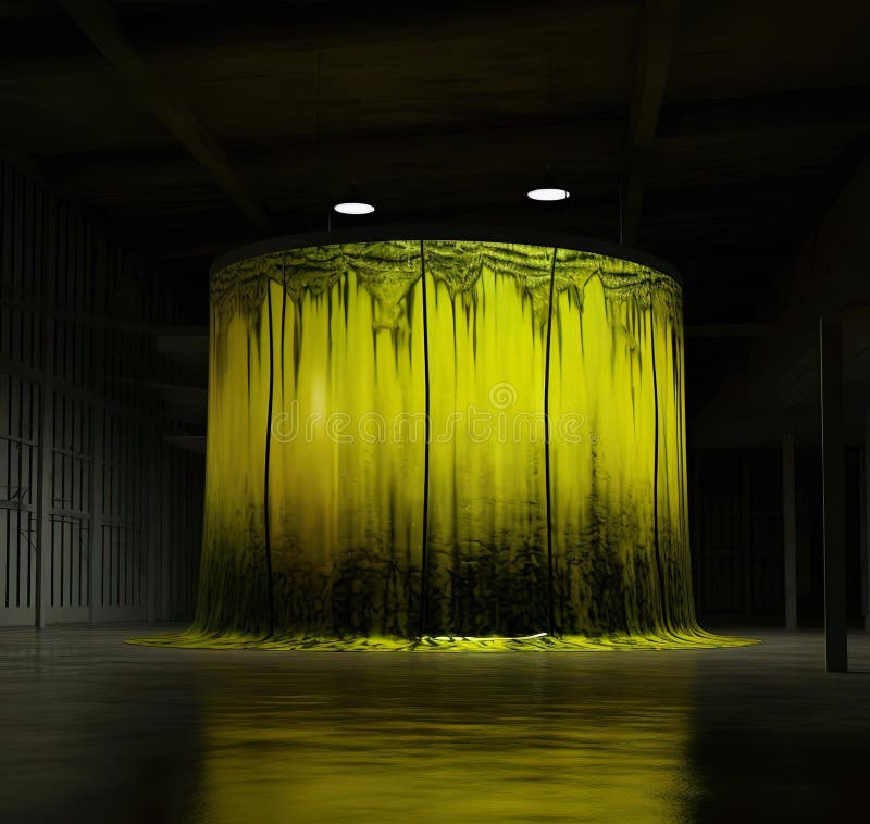 A Large Yellow Curtain Object with Black Background Stock Illustration ...