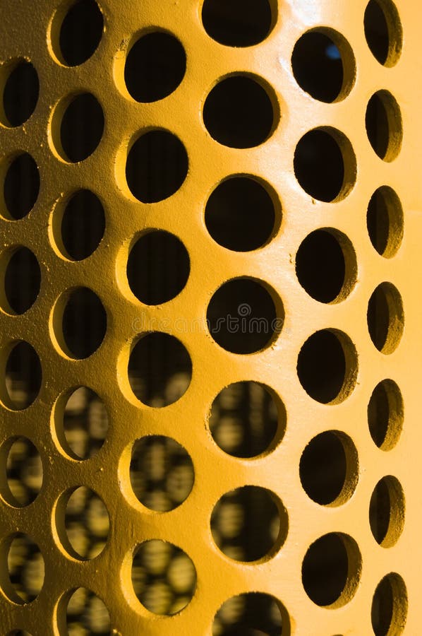 Large Yellow Hole Pattern Curved Plate Stock Image - Image of detail ...