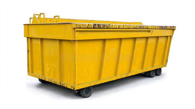 Large Yellow Industrial Dumpster on Wheels for Waste Disposal and ...
