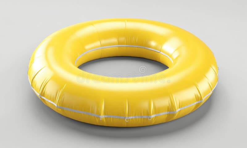 Yellow Inflatable Pool Float Ring Isolated on White Background Stock ...