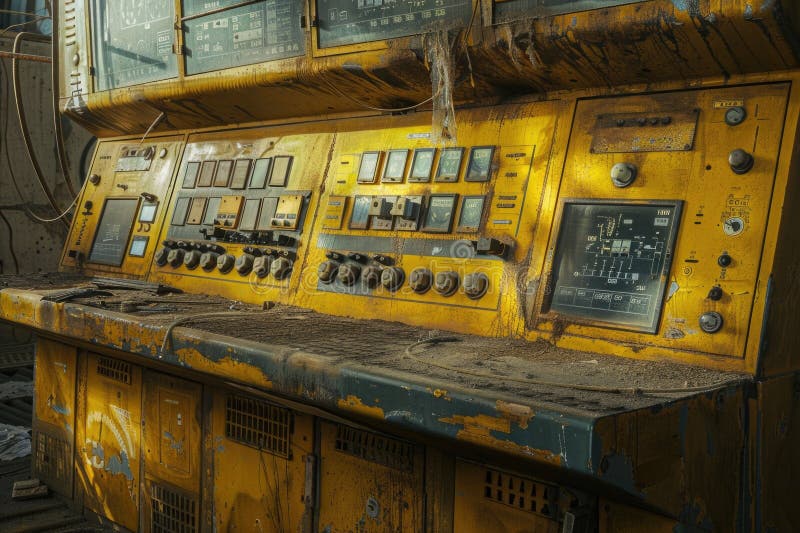 A Large Yellow Machine Sitting Inside of a Building. Suitable for ...