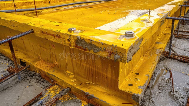A Large Yellow Piece of Construction Equipment on a Construction Site ...