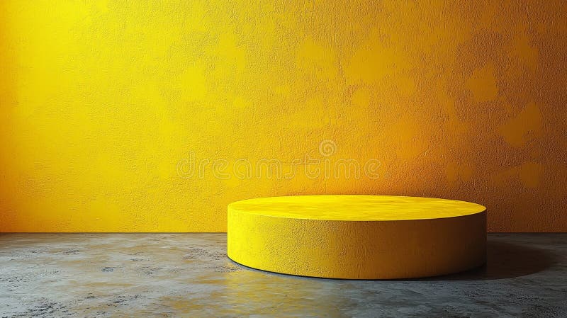 Large Yellow Platform is Illuminated by a Light Source Off Camera in a ...