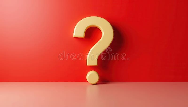Large Yellow Question Mark Against a Red Gradient Background. Stock ...