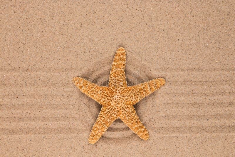 Large Yellow Star Lies in the Center of a Sandy Circle Stock Image ...